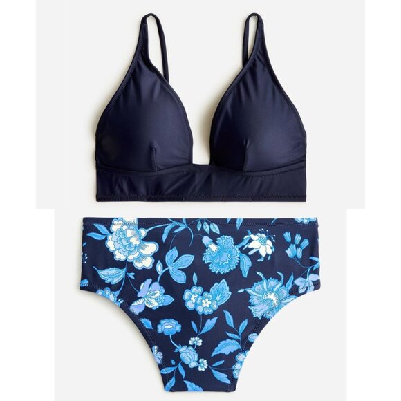 J. Crew | Swim | J Crew Womens Plunge Top High Rise Bottom Swimsuit Set ...